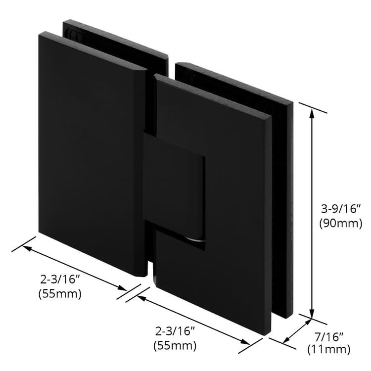 Regular Duty Matte Black Venus 180° Adj. Square Hinge