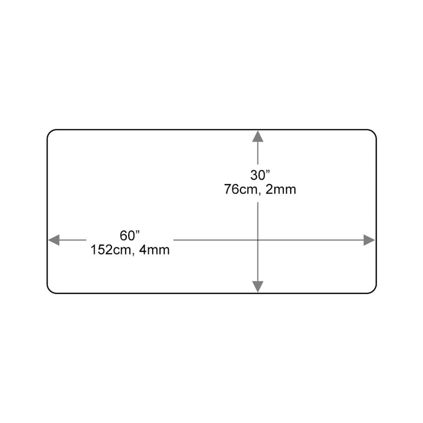 30x60-inch Rectangle Glass Table Top - 1/4-inch Beveled Edge
