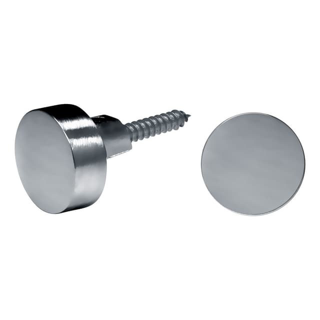 Polished Chrome 3/4" Round Mirror Clips For 1/4" Mirror