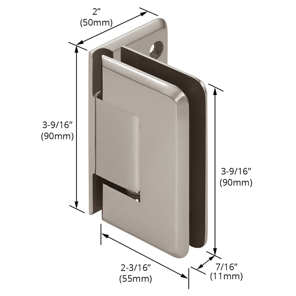 Regular Duty Brushed Nickel Pluto Beveled Offset Hinge