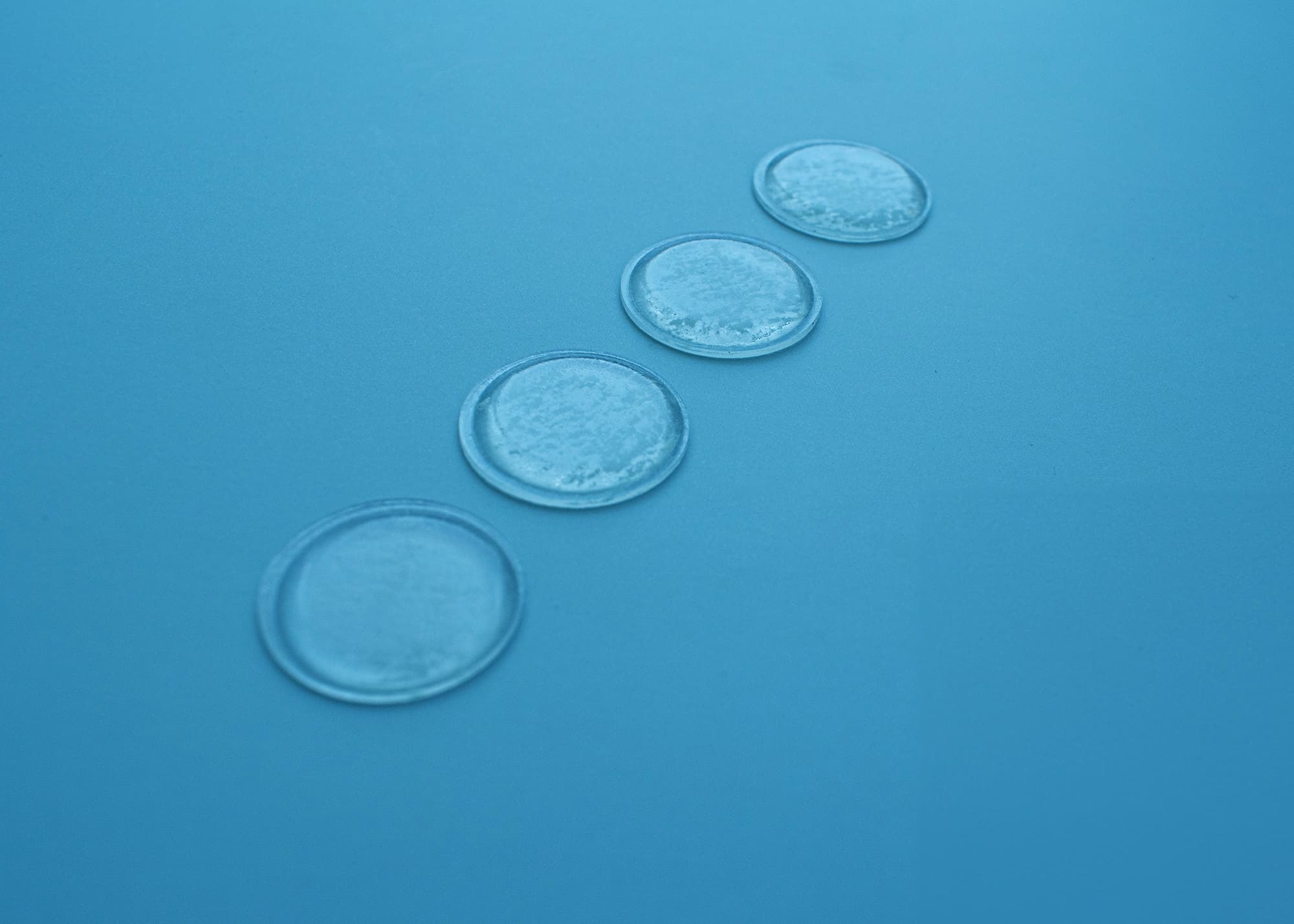 12.7mm x 1.5mm Cylindrical Clear Rubber Desk Bumpers