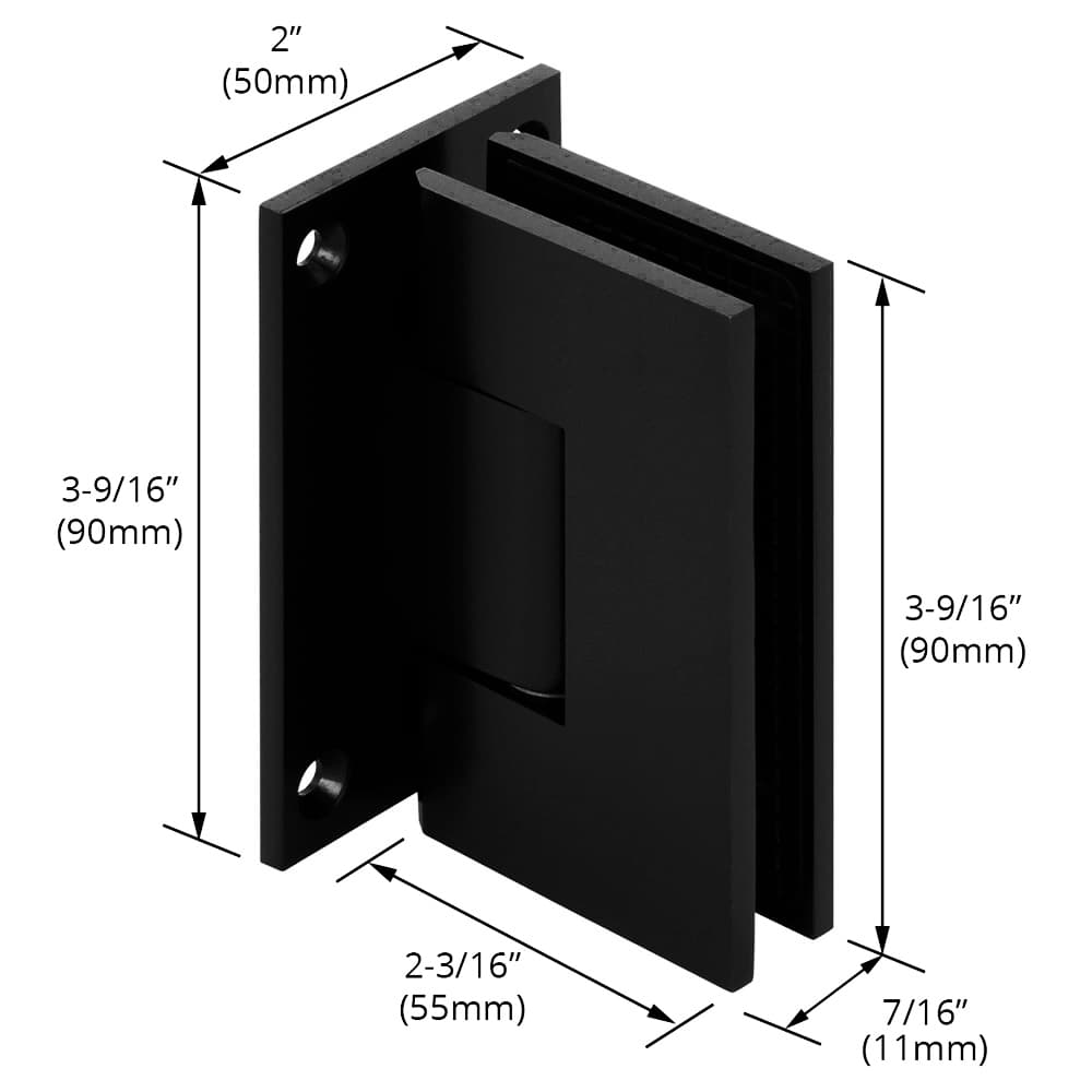 Regular Duty Matte Black Venus Square Full Back Hinge