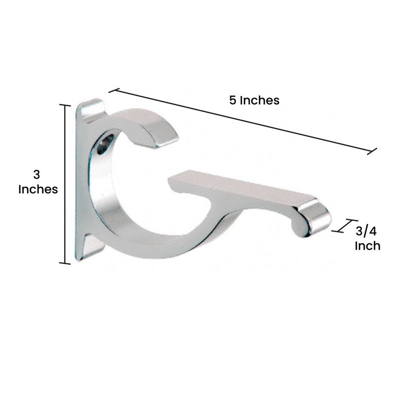 Chrome Designer Aluminum Brackets, 2 pcs for 3/8"-1/2