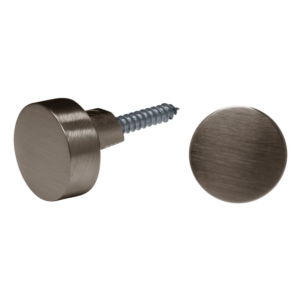 Brushed Nickel 3/4" Round Mirror Clips For 1/4" Mirrors