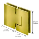 Senior Duty Polished Brass Venus 180° Adj. Square Hinge