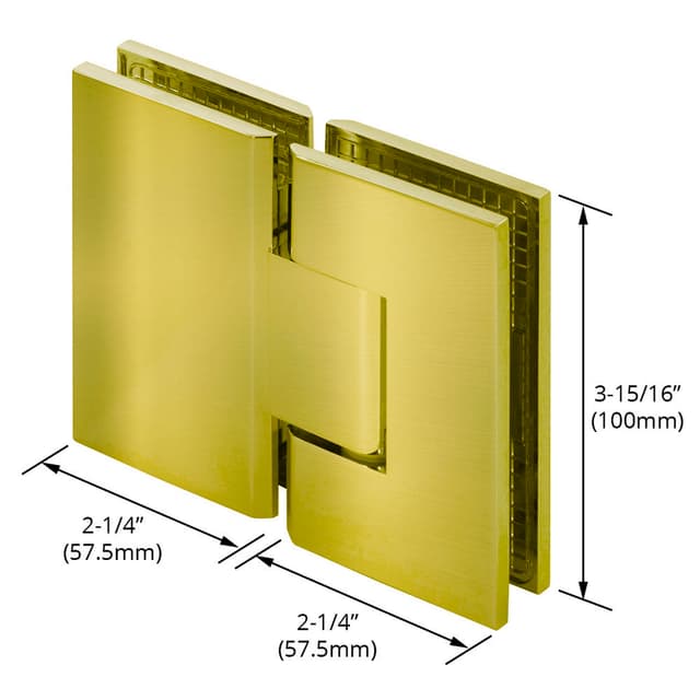 Senior Duty Polished Brass Venus 180° Adj. Square Hinge
