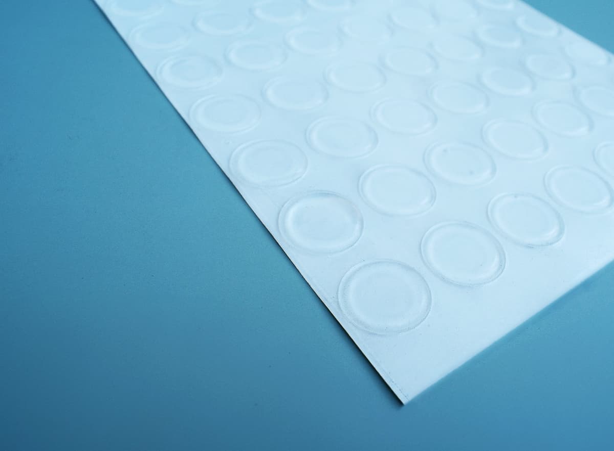 12.7mm x 1.5mm Cylindrical Clear Rubber Desk Bumpers