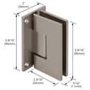 Square Brushed Nickel Venus Adjustable Wall Mount Hinge