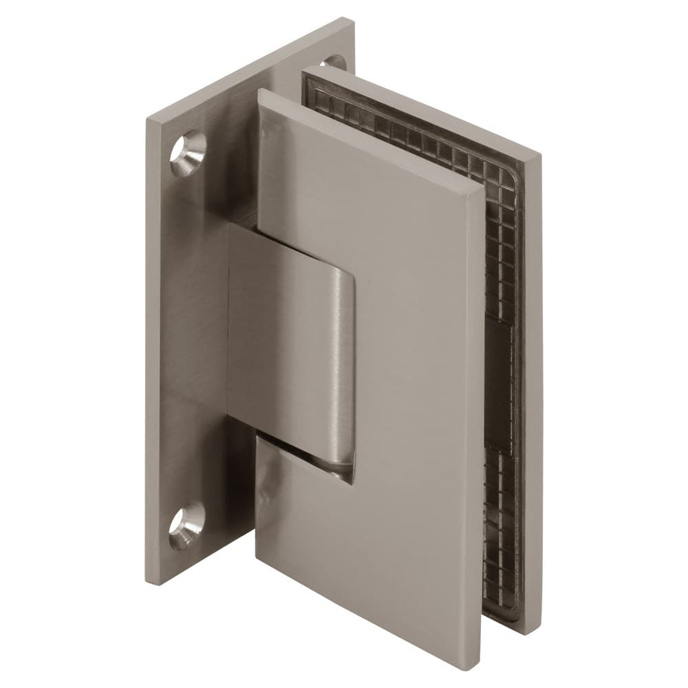 Square Brushed Nickel Venus Adjustable Wall Mount Hinge