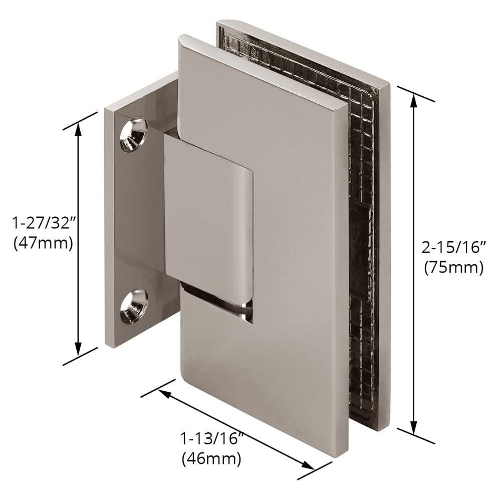Junior Duty Brushed Nickel Venus Square Short Hinge