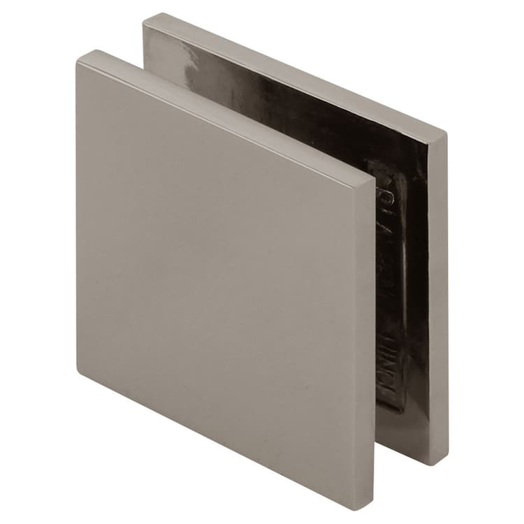 Brushed Nickel Square Wall Mount Hole-In-Glass Clamp